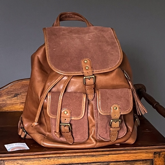 Crown Vintage | Bags | Leather Bucket Backpack | Poshmark